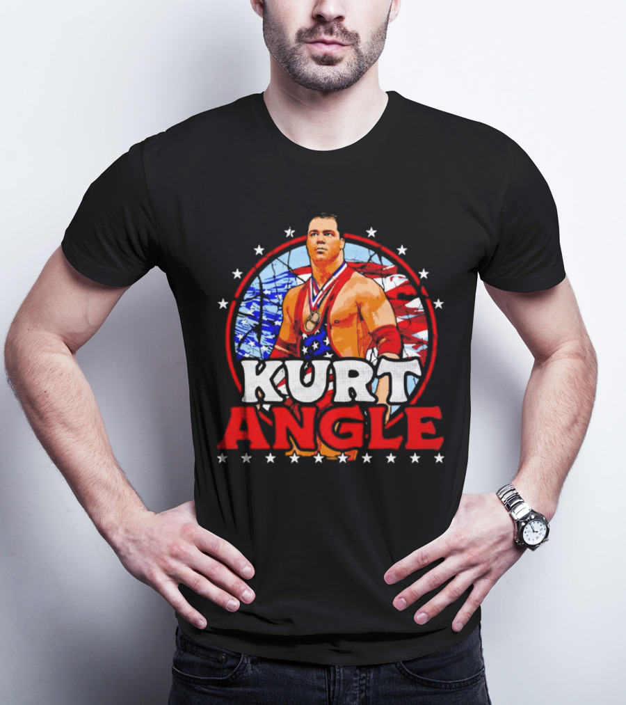 Kurt Angle Patriotic Stars And Stripes Wrestling T-Shirt