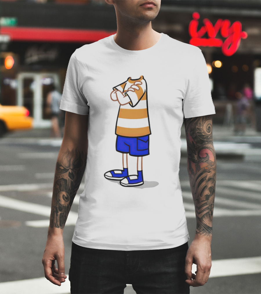Phineas Ferb Cartoon Style Stun Body Outfit Blue Shorts T-Shirt
