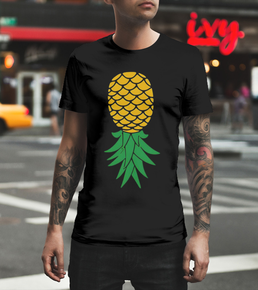 Upside Down Pineapple Yellow Green Scales T-Shirt