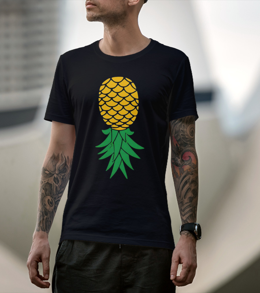 Upside Down Pineapple Yellow Green Scales T-Shirt