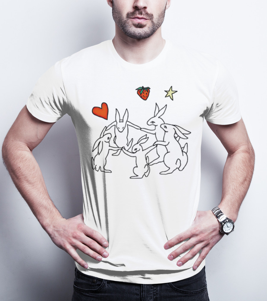 Witch Shit Bunny Circle With Heart Star And Strawberry T-Shirt