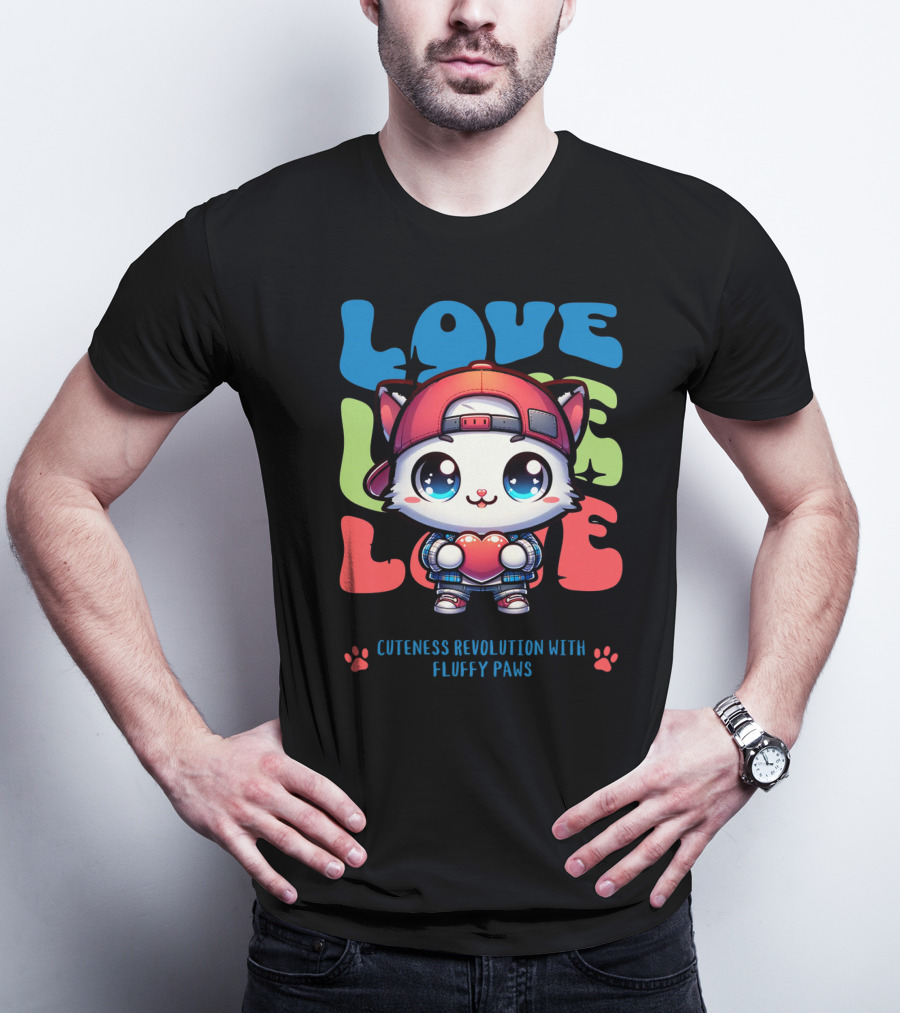 Love Love Love Cuteness Revolution With Fluffy Paws T-Shirt