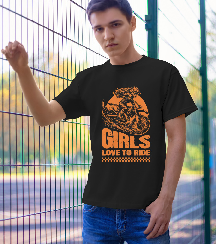 GIRLS LOVE TO RIDE Motocross Adventure T-Shirt
