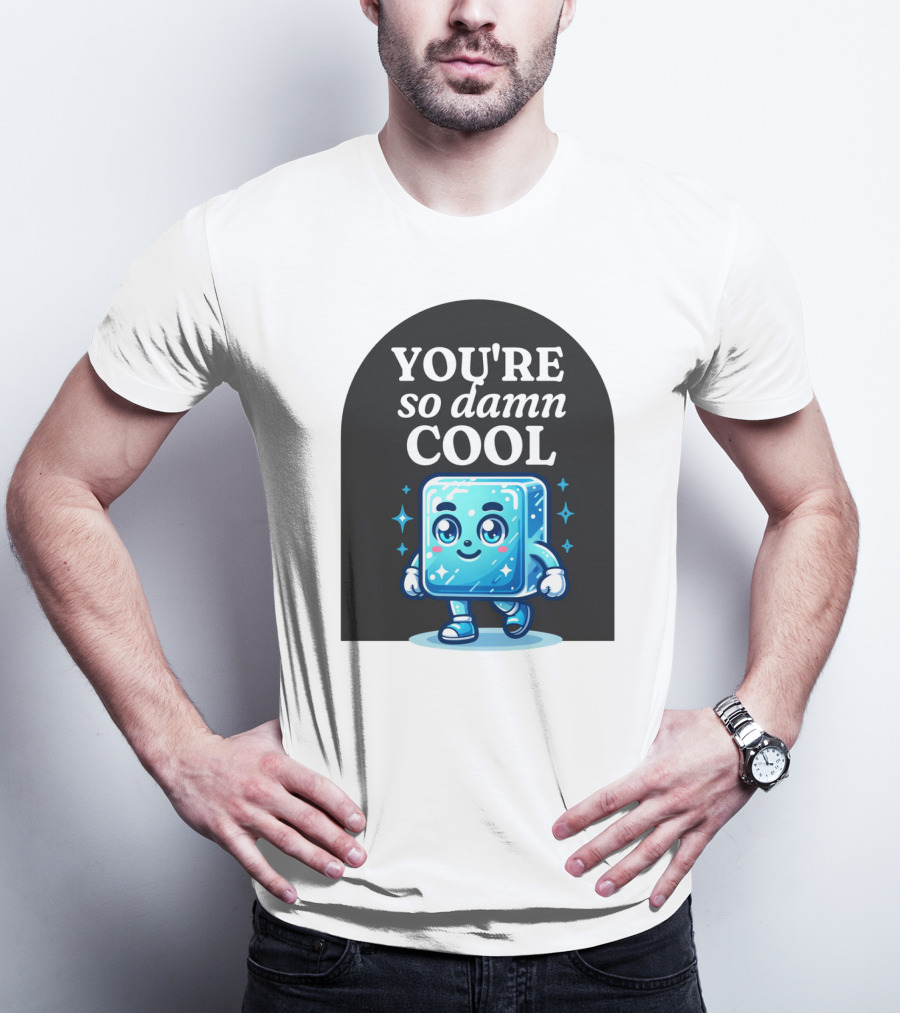 Smiling Ice Cube With You're So Damn Cool T-Shirt
