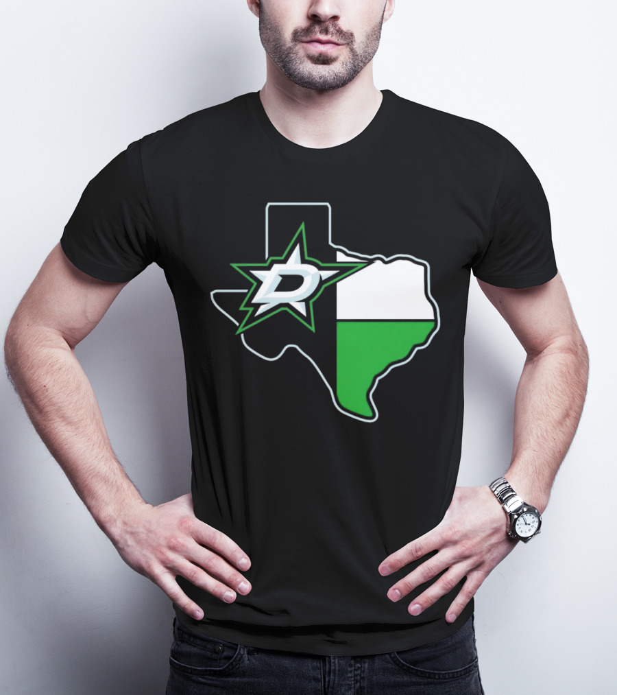 Dallas Stars NHL Texas Outline And Emblem T-Shirt