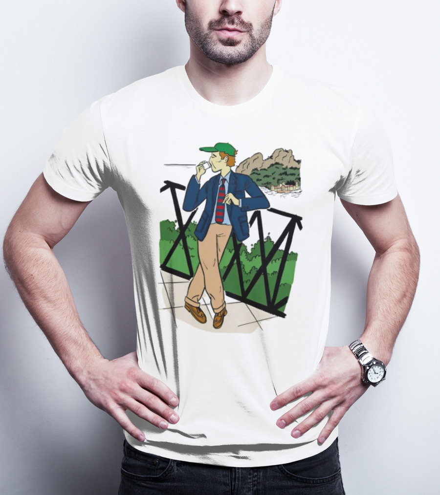 Dick Carroll Roy Rober’s Green Cap And Cityscape Pipe Smoker T-Shirt