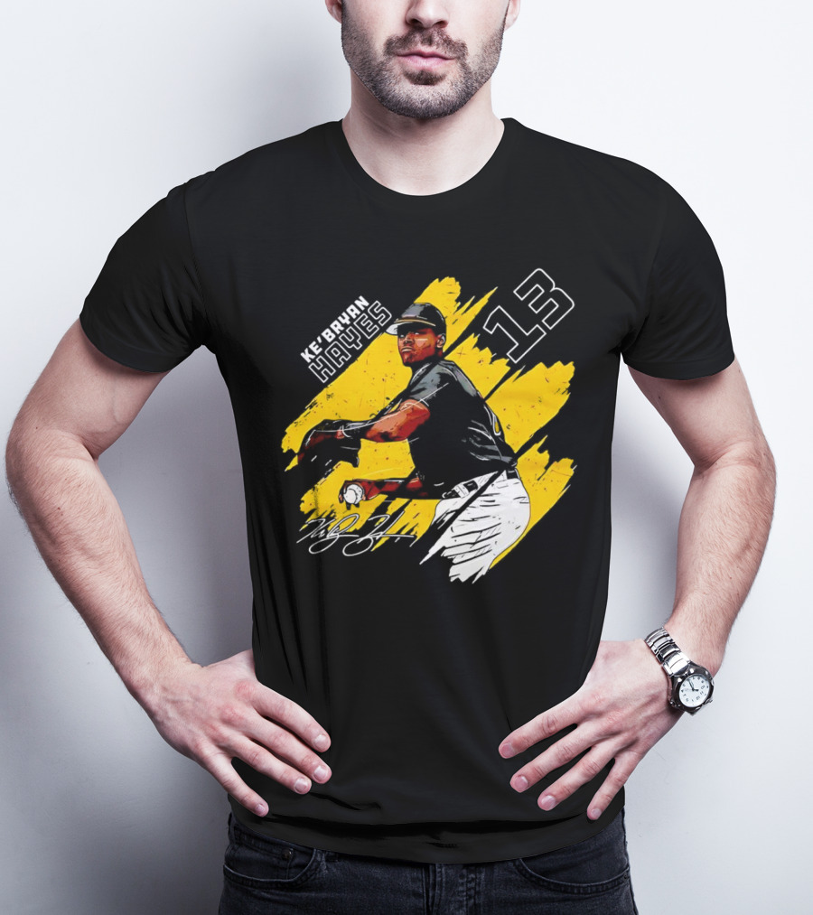 Ke’Bryan Hayes Pittsburgh Pirates Baseball 13 Signature Cartoon T-Shirt