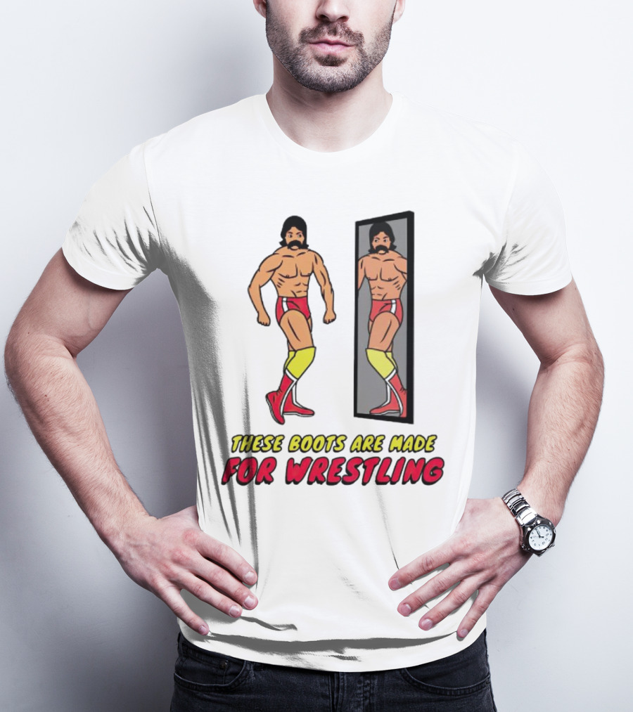 These Boots Are Made For Wrestling Reflective Wrestler Mirror Image T-Shirt