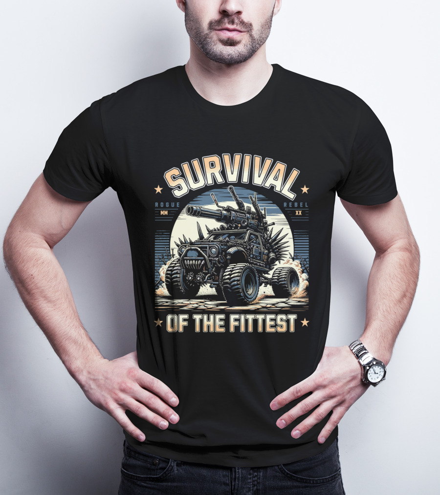 Survival Of The Fittest Rogue Rebel Monster Truck T-Shirt