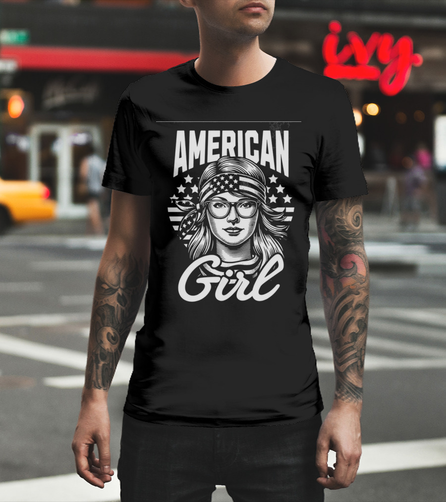 American Girl Stars And Stripes Bandana And Glasses T-Shirt