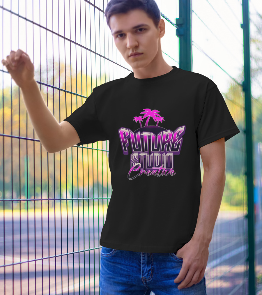 Future Studio Creative Synthwave Neon Palms T-Shirt