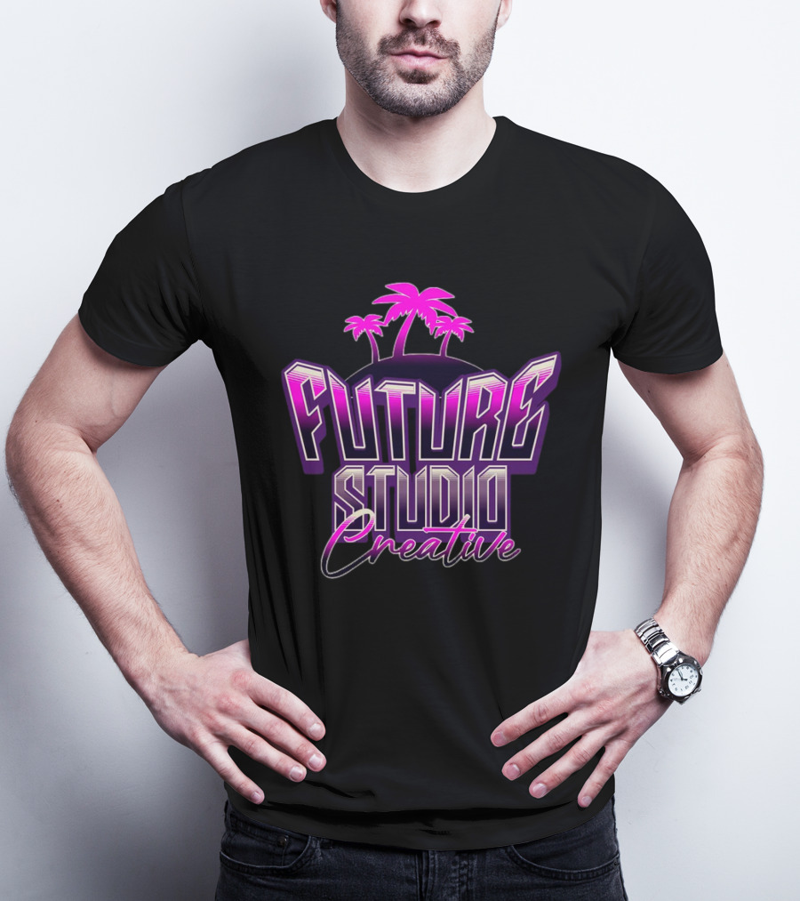 Future Studio Creative Synthwave Neon Palms T-Shirt