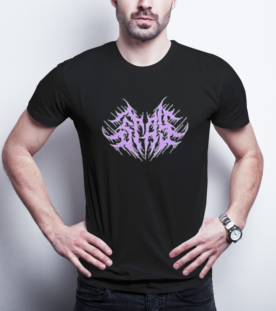 Stay Love Text Purple Abstract T-Shirt