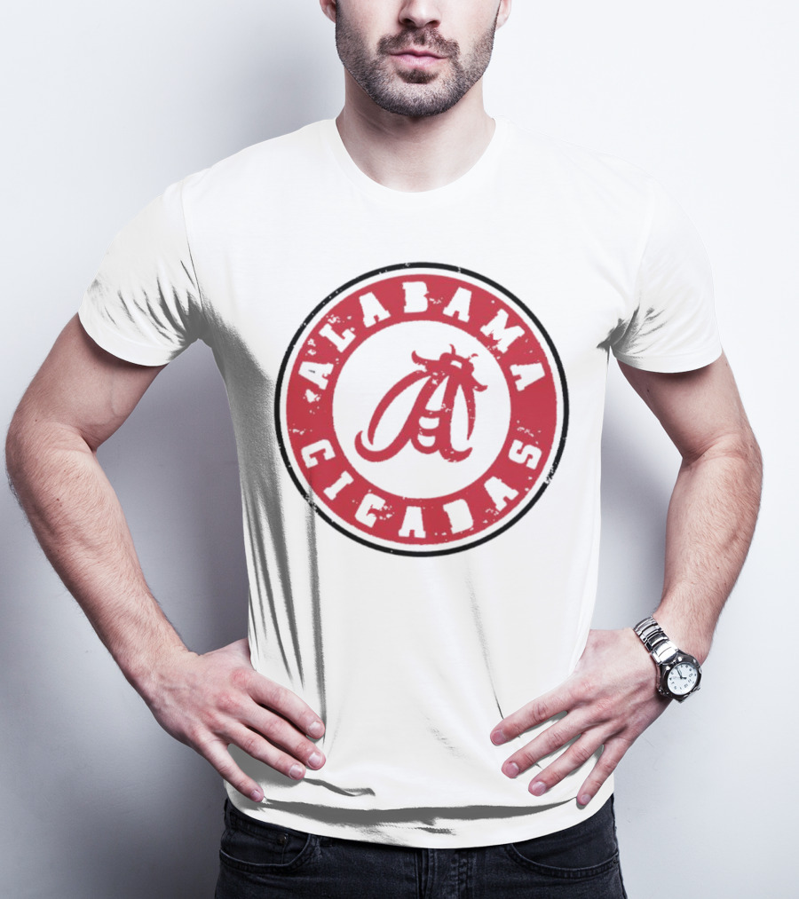 Alabama Cicadas Crimson Tide Football Circle Emblem T-Shirt