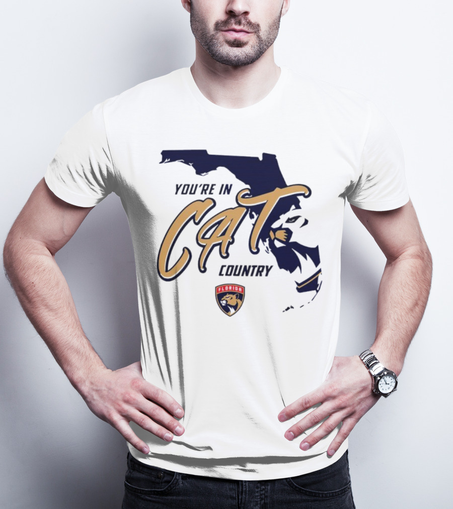 Florida Panthers You're In Cat Country Map Outline T-Shirt