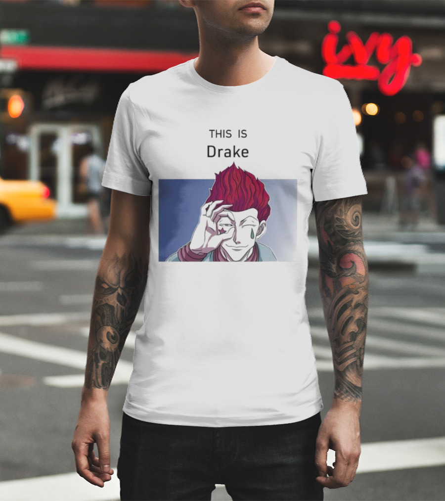 Hisoka This Is Drake Tear Symbol Pink Hair Anime Meme T-Shirt