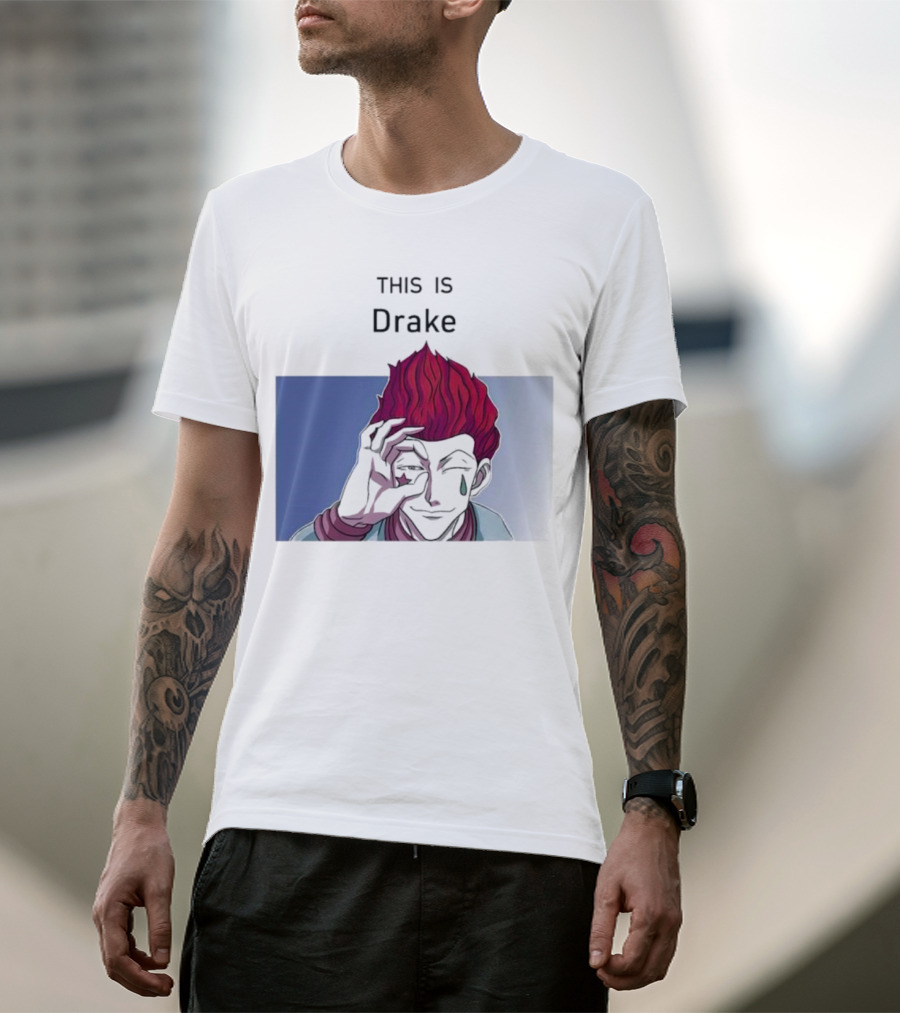 Hisoka This Is Drake Tear Symbol Pink Hair Anime Meme T-Shirt