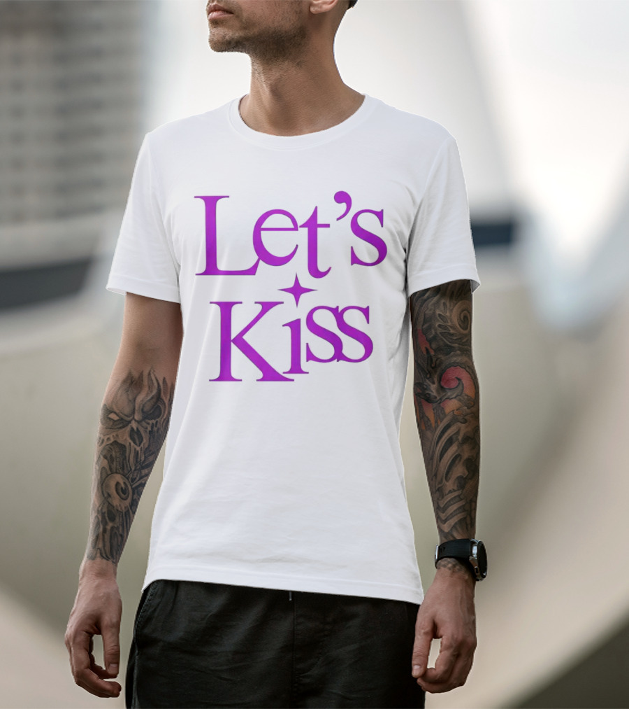Let’s Kiss Starry Violet Text T-Shirt