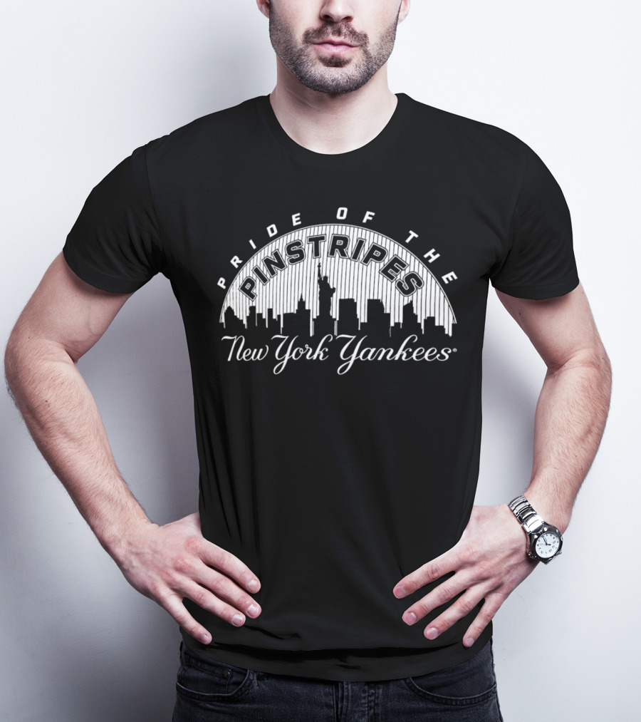 Pride Of The Pinstripes New York Yankees Skyline T-Shirt