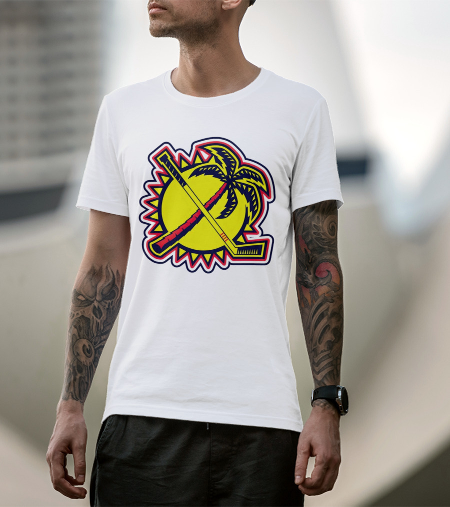 Florida Panthers Sun Coconut Tree Hockey Stick Palm T-Shirt