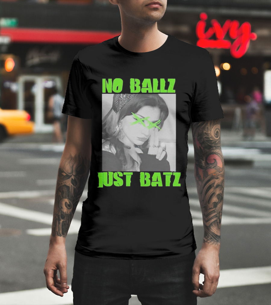 No Ballz Just Batz Bandana Girl Green X Eyes T-Shirt