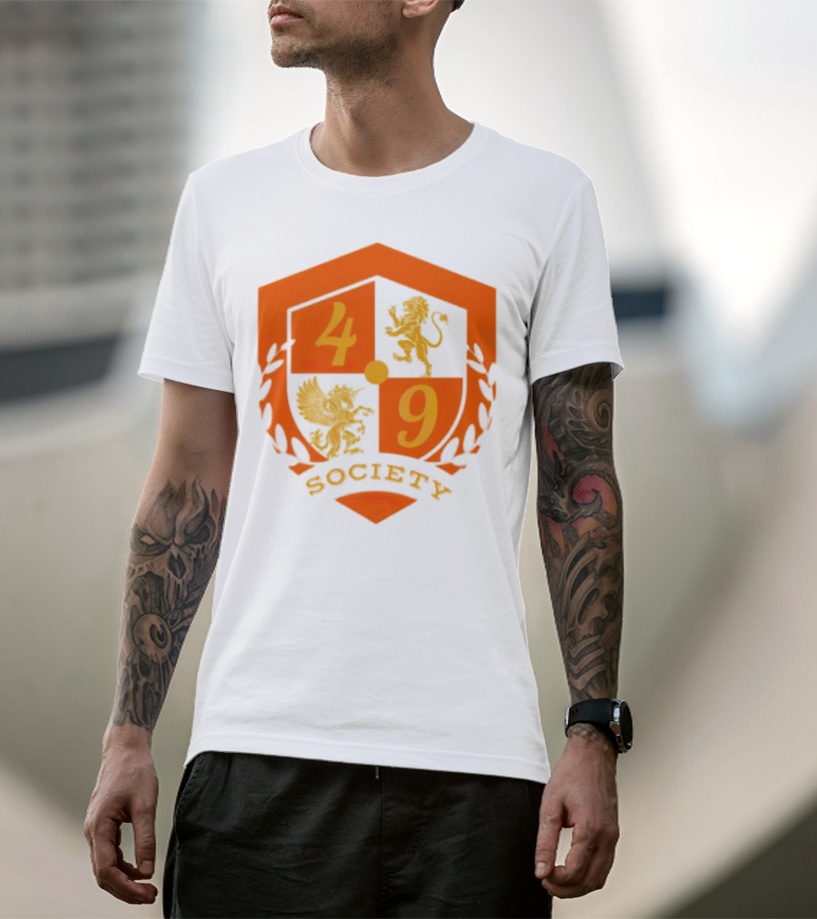 49 Society Crest With Heraldic Lion And Griffin Emblem T-Shirt