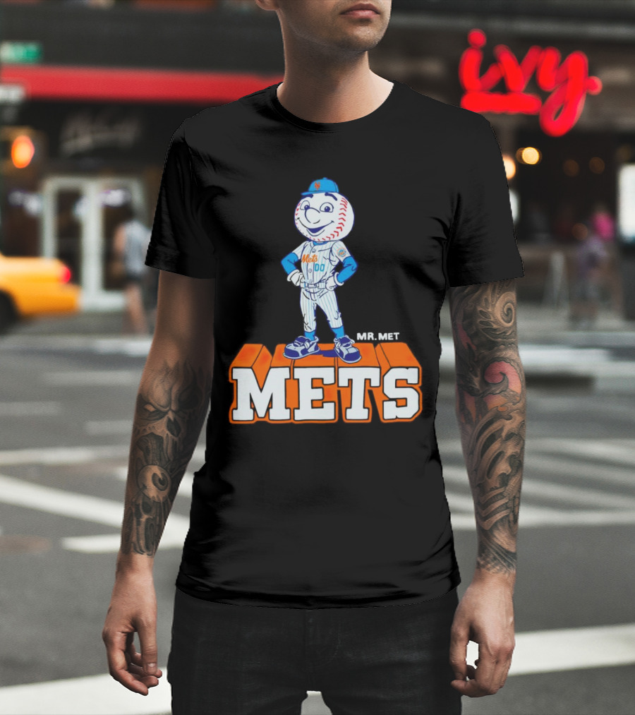 Mr Met New York Mets Baseball Mets Mascot T-Shirt