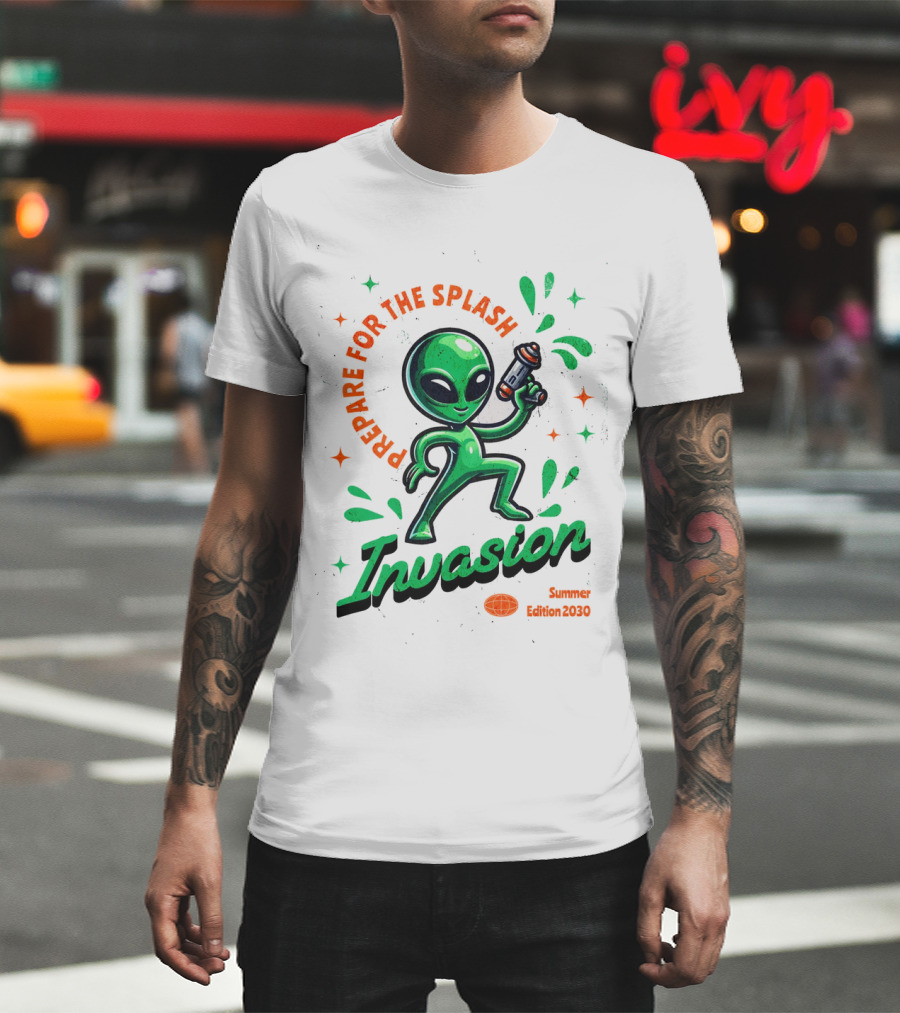 Prepare For The Splash Alien Invasion Summer Edition 2030 T-Shirt