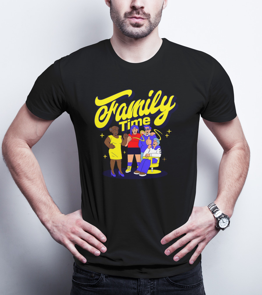 Family Time Lively Group Hug Together T-Shirt