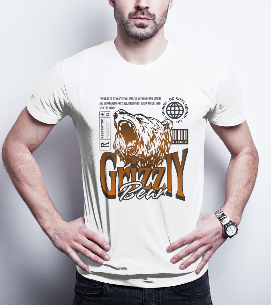 Grizzly The Majestic Titan Of The Wilderness Untamed Spirit T-Shirt