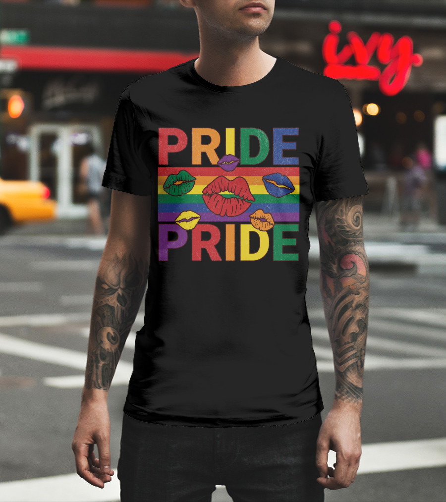 Pride Kisses Rainbow Lips Pride T-Shirt