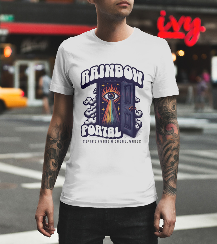 Rainbow Portal Step Into A World Of Colorful Wonders T-Shirt