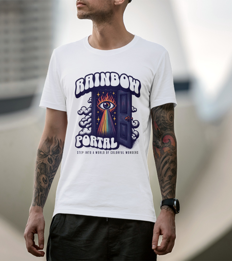 Rainbow Portal Step Into A World Of Colorful Wonders T-Shirt
