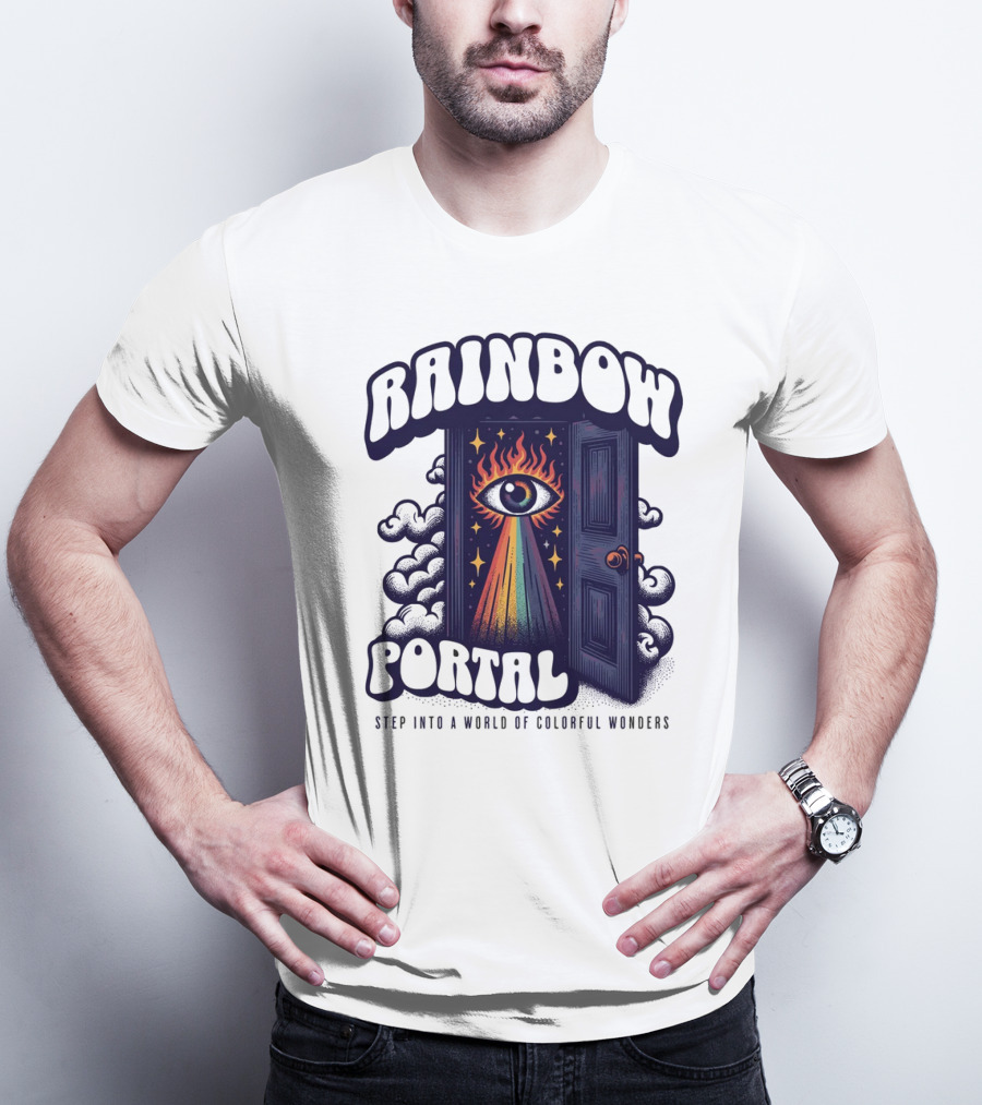 Rainbow Portal Step Into A World Of Colorful Wonders T-Shirt