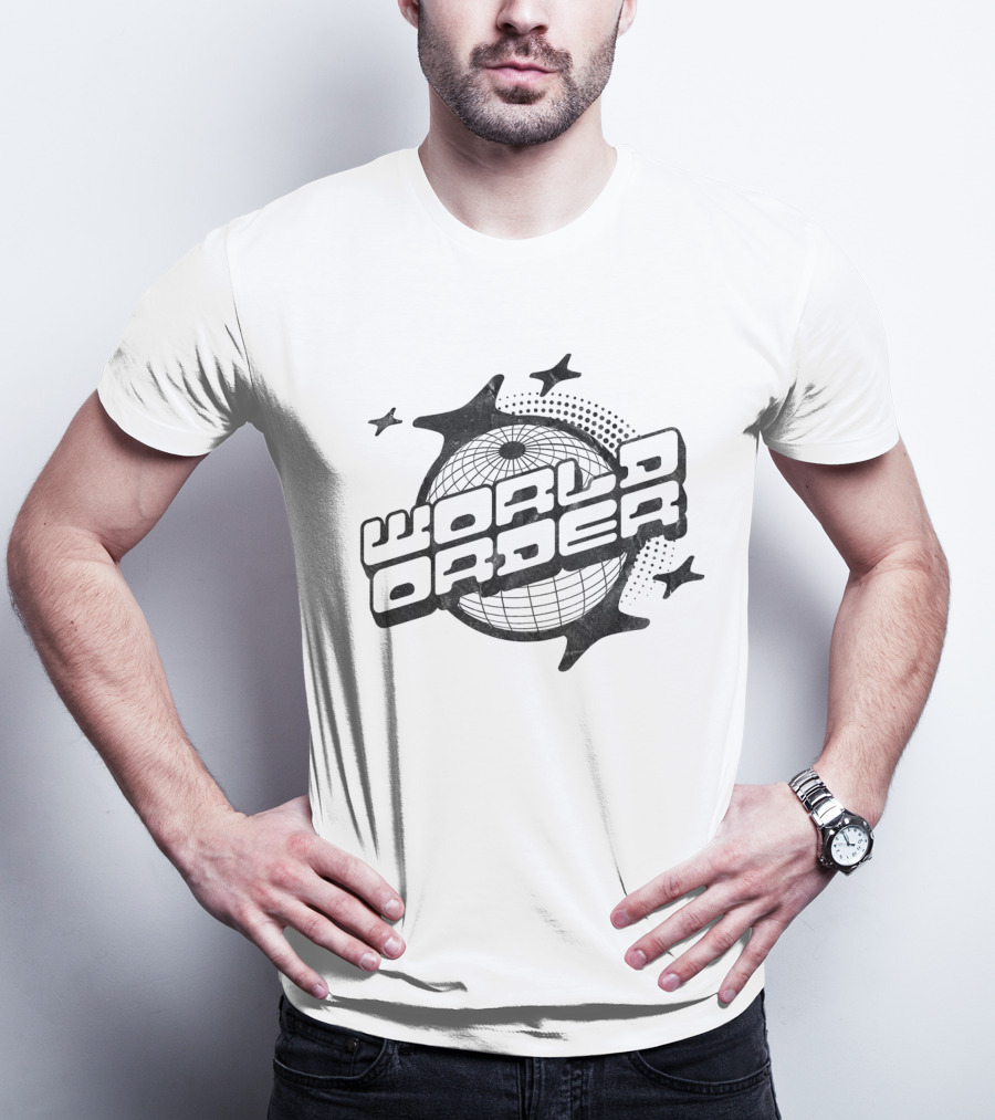 World Order Geometric Globe With Stars T-Shirt
