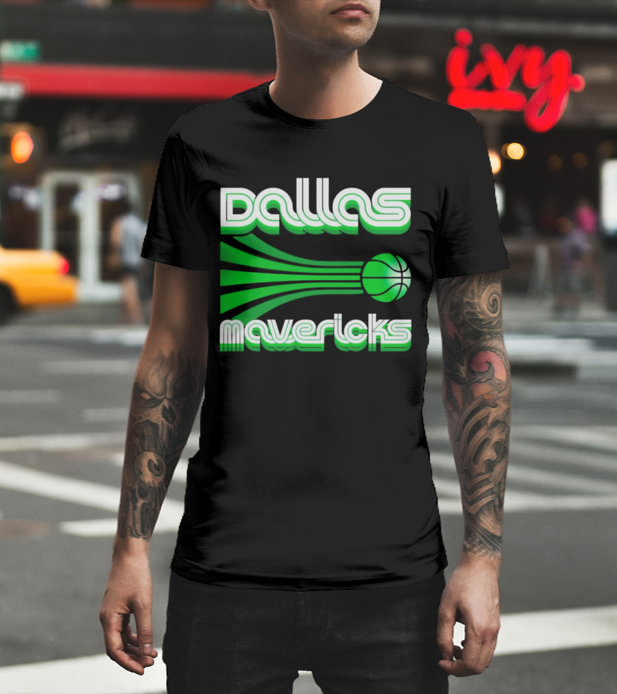 Dallas Mavericks Retro Green Basketball T-Shirt