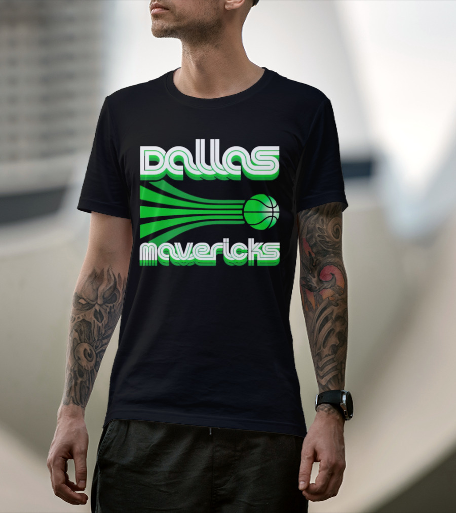 Dallas Mavericks Retro Green Basketball T-Shirt
