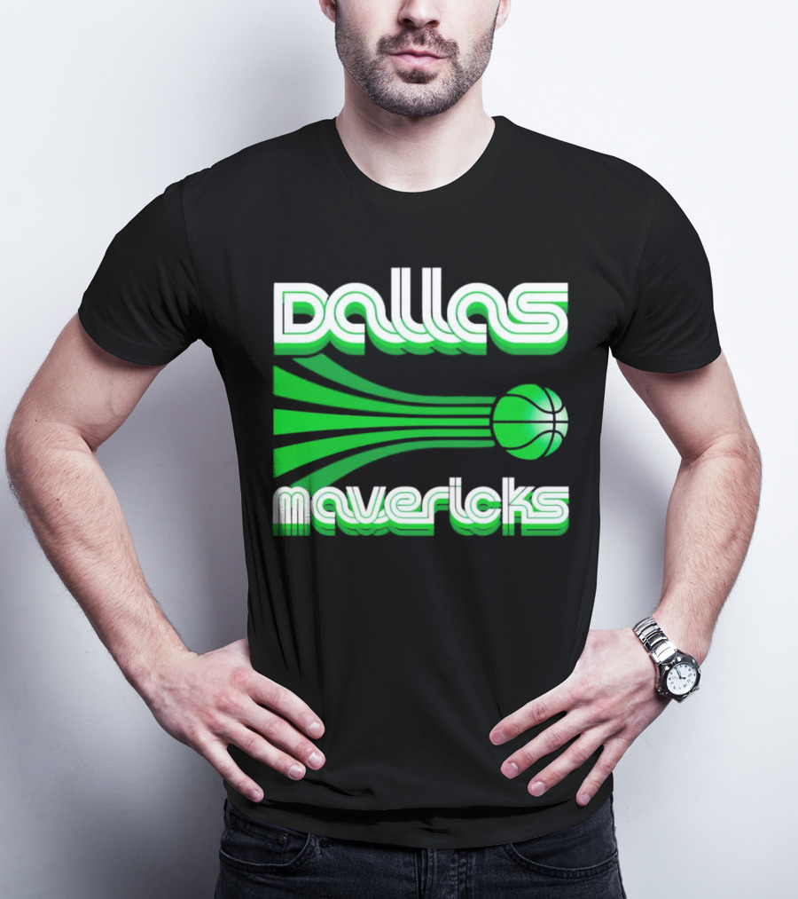 Dallas Mavericks Retro Green Basketball T-Shirt