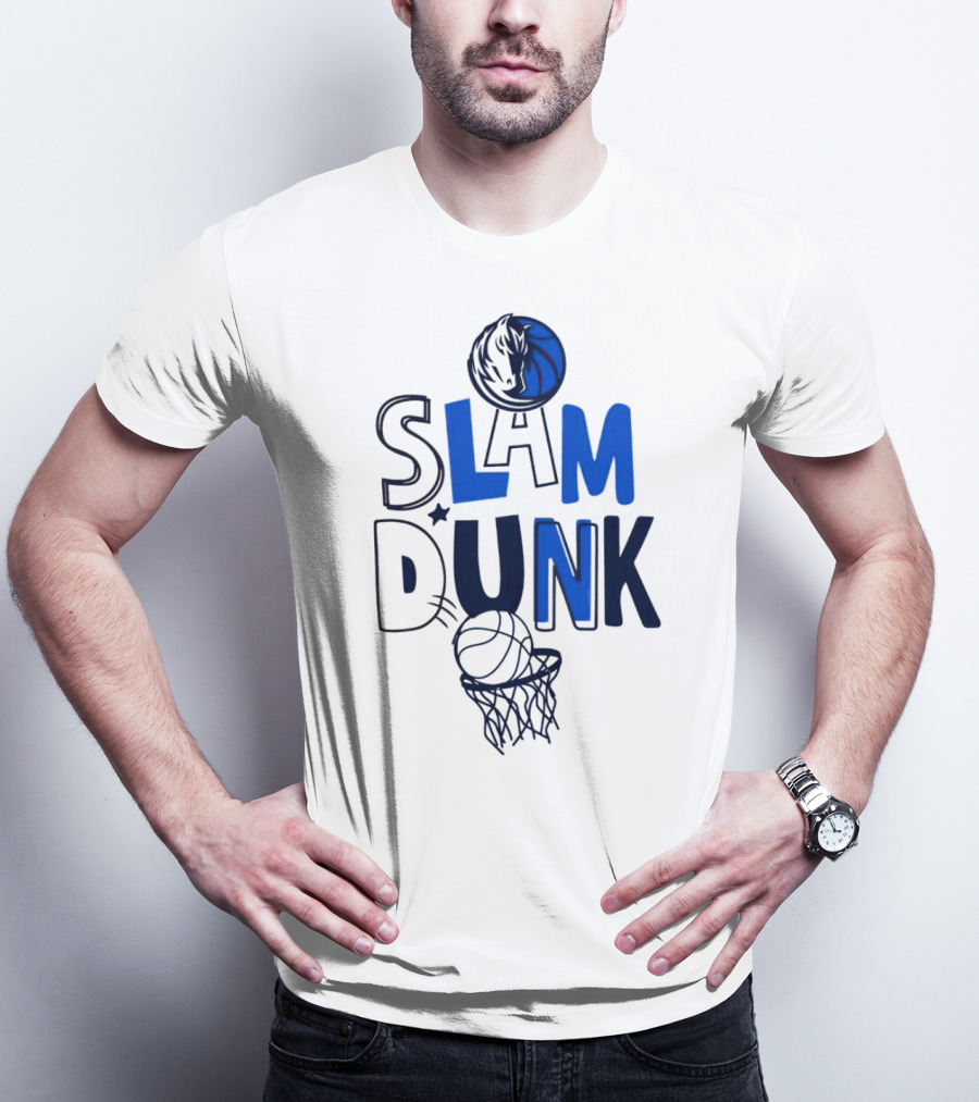 Dallas Mavericks NBA Slam Dunk Basketball T-Shirt