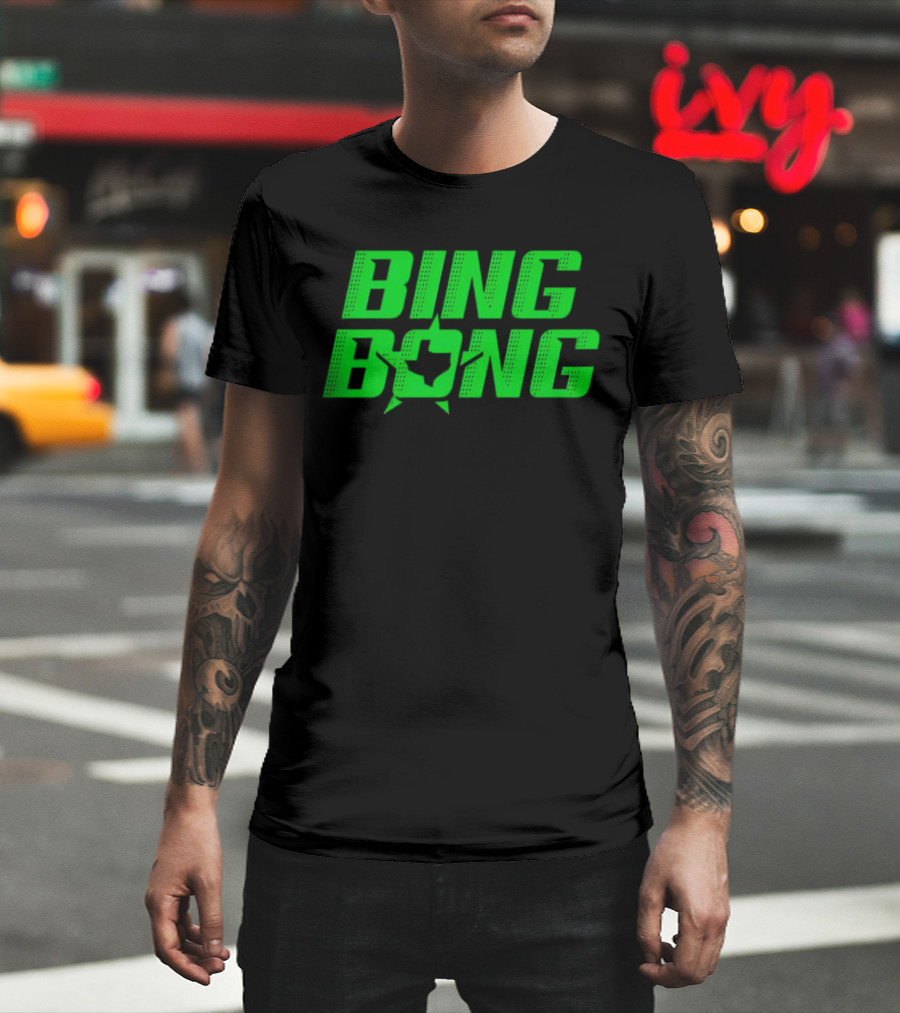 Dallas Stars Bing Bong Sports Text Logo Star Emblem T-Shirt