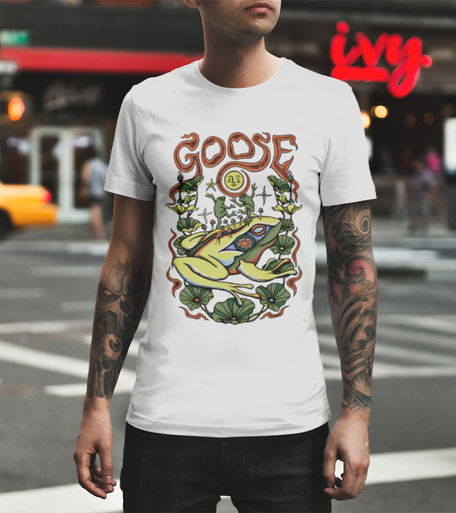 Goose The Band Frog Sun Nature Motif T-Shirt