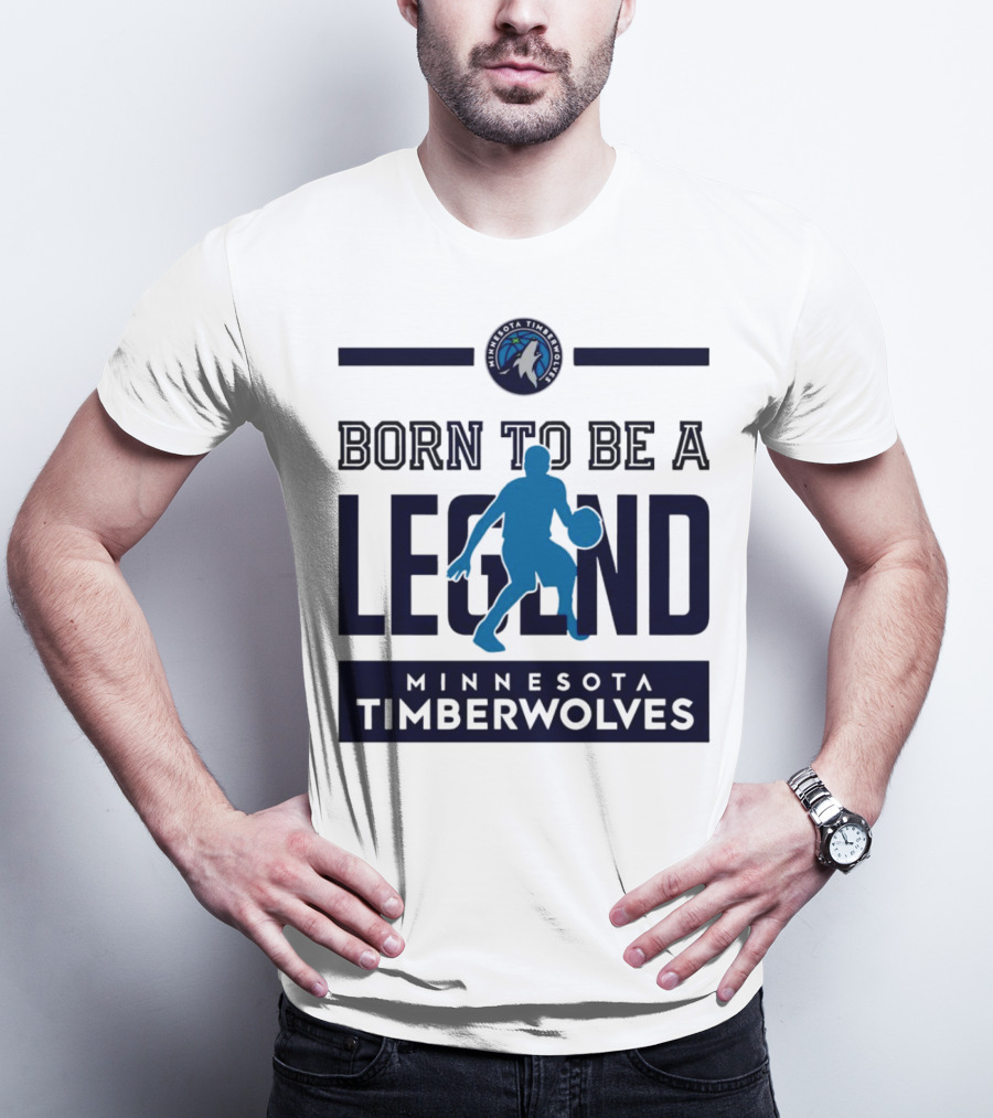 Minnesota Timberwolves Born To Be A Legend With Wolf Logo And Basketball Player T-Shirt