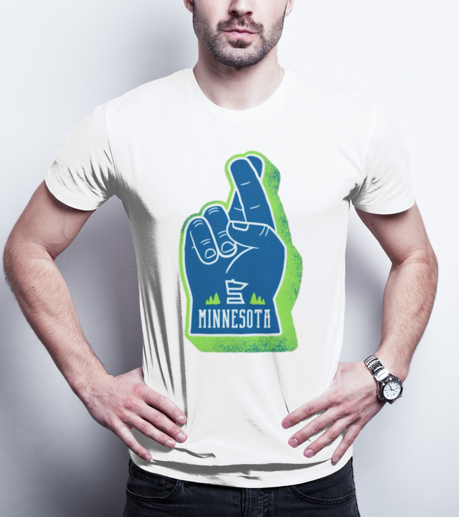 Minnesota Timberwolves Fingers Crossing Foam Hand T-Shirt