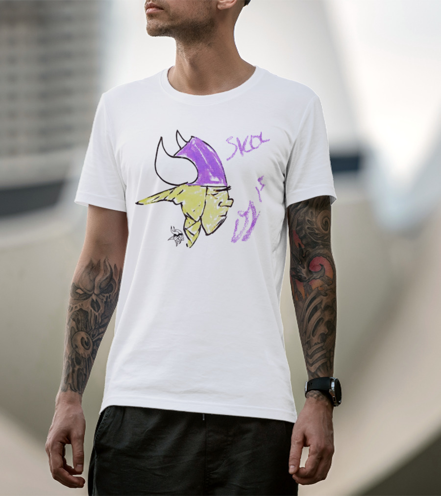 Skol Vikings Helmet Sketch Rookies Paint Minnesota Vikings T-Shirt