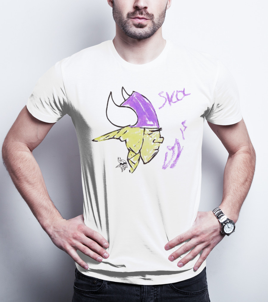 Skol Vikings Helmet Sketch Rookies Paint Minnesota Vikings T-Shirt
