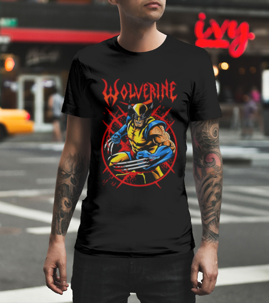 Wolverine Fierce Claws Violent Stance T-Shirt