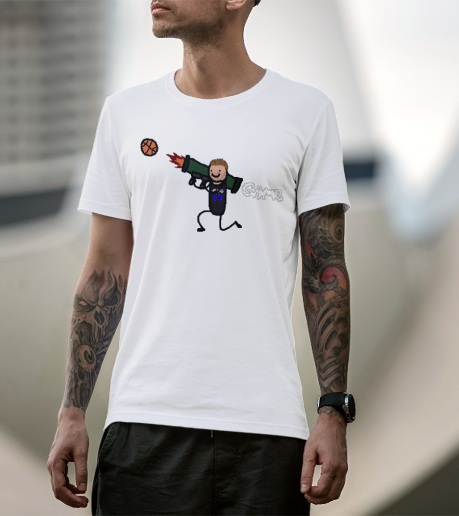 Dallas Mavericks Luka Doncic Bazooka Doncic Cartoon Basketball Action T-Shirt