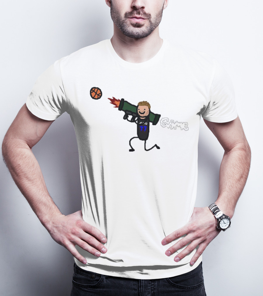 Dallas Mavericks Luka Doncic Bazooka Doncic Cartoon Basketball Action T-Shirt