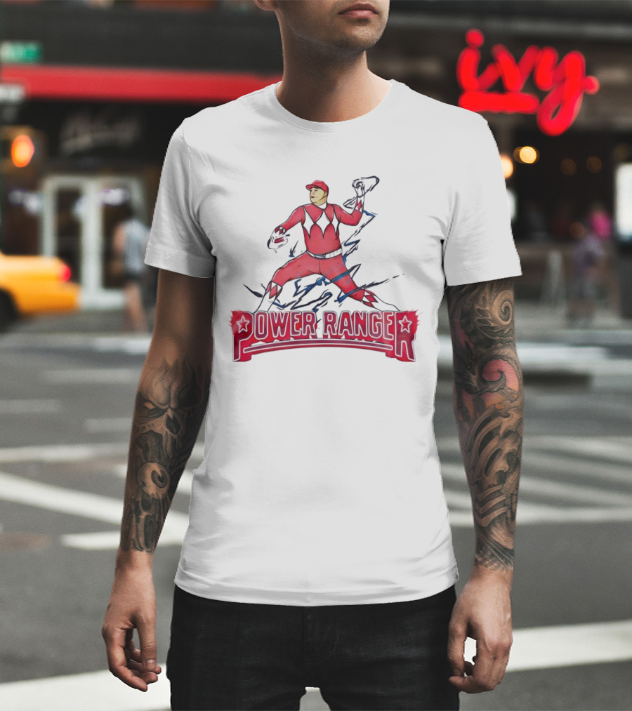Power Ranger Ranger Suarez Baseball Pitcher Mashup T-Shirt