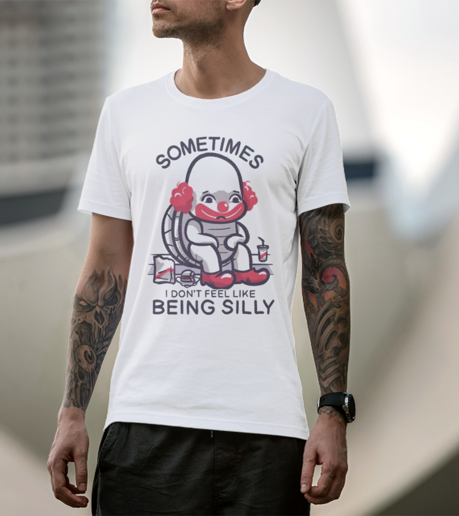 Sometimes I Don't Feel Like Being Silly Turtle With Headphones And Drink T-Shirt